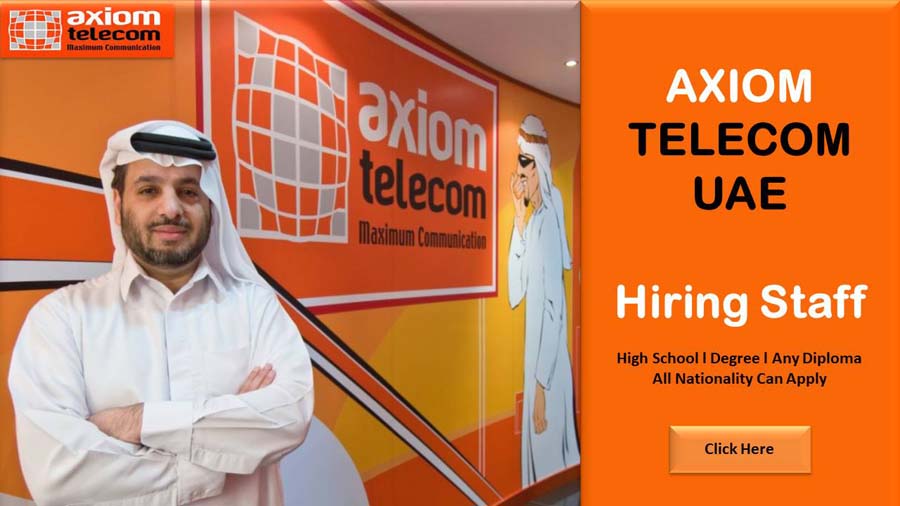 Axiom Telecom careers New Openings |UAE January 2021 - Apply Now